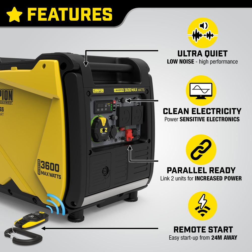 Champion 3600W Inverter Portable Silent Generator | Bimson Power